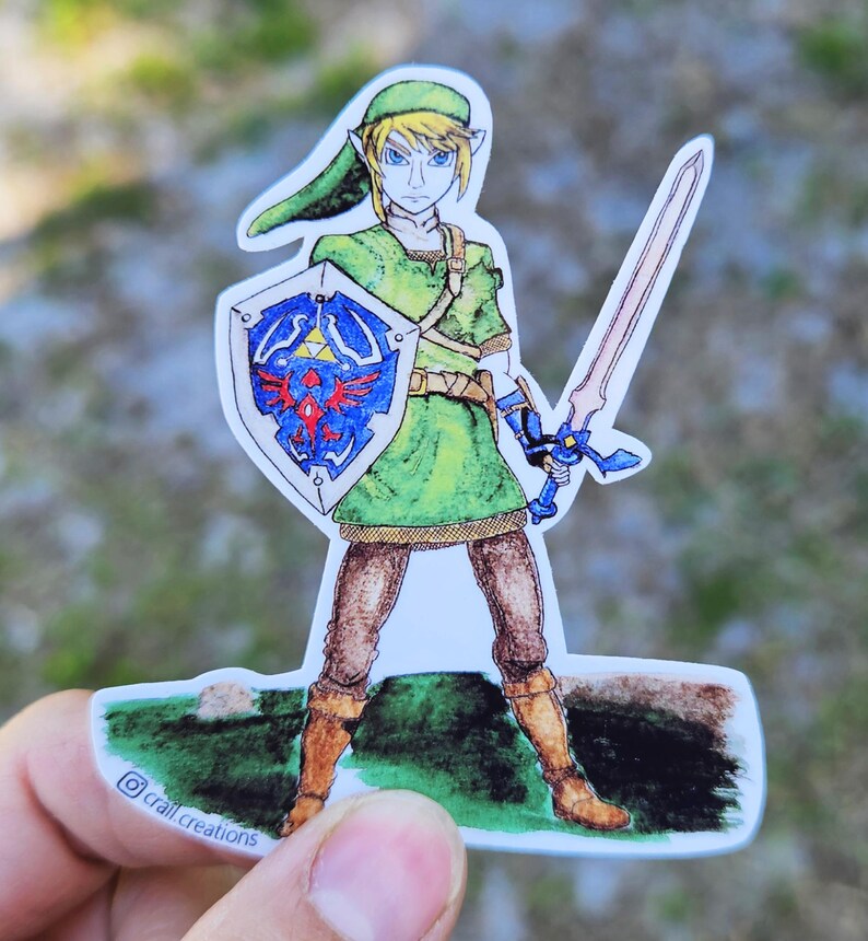 Link - Legend of Zelda Sticker | Fan Art Sticker | Hand-drawn | Vinyl ...