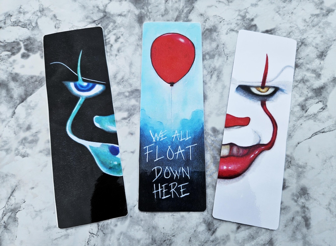 Pennywise Bookmarks | IT Stephen King | Set of 3 | Horror Art ...