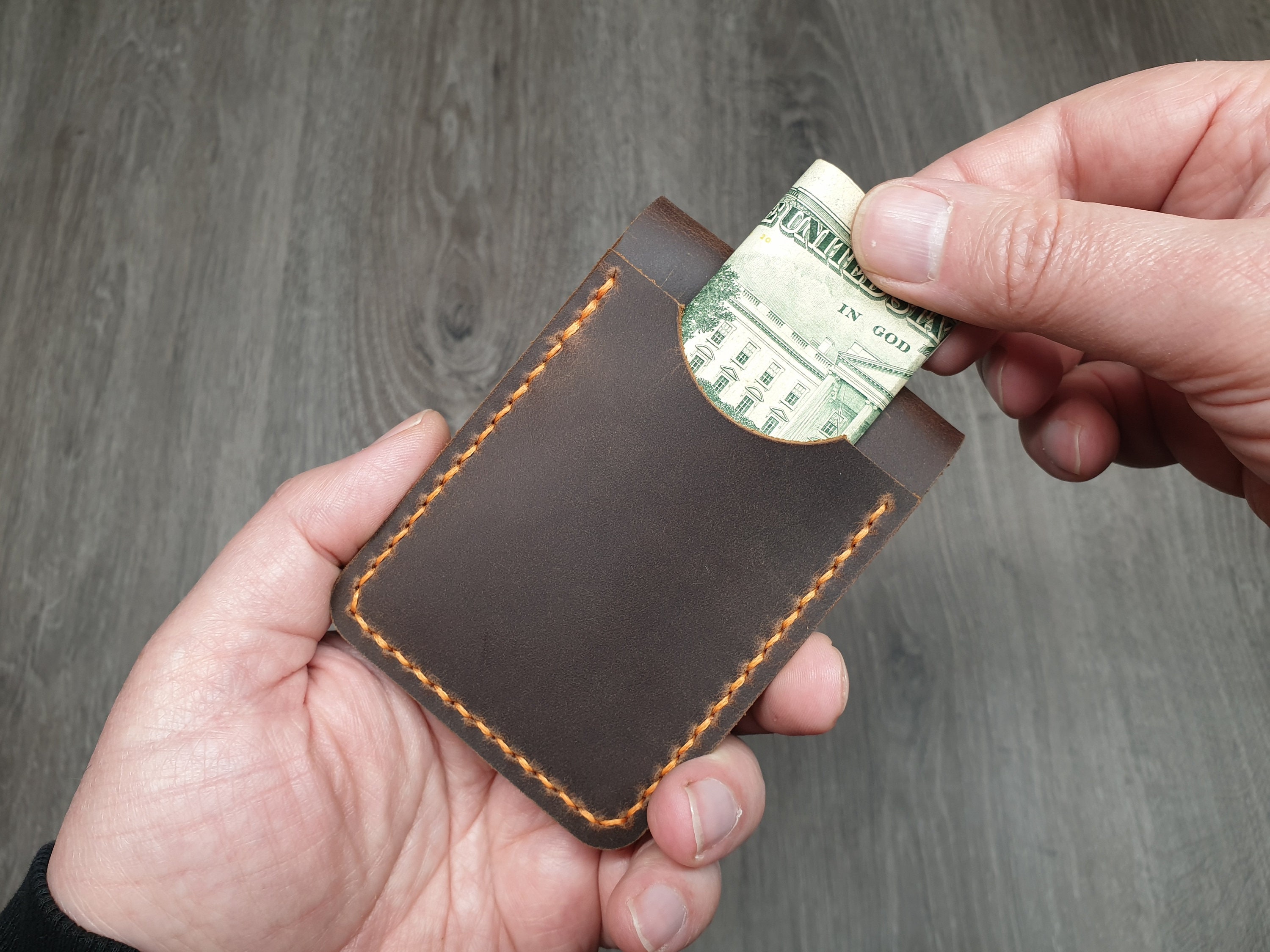 ID Card Wallet, Card Holder, Drivers License Wallet, Leather ID Wallet ...