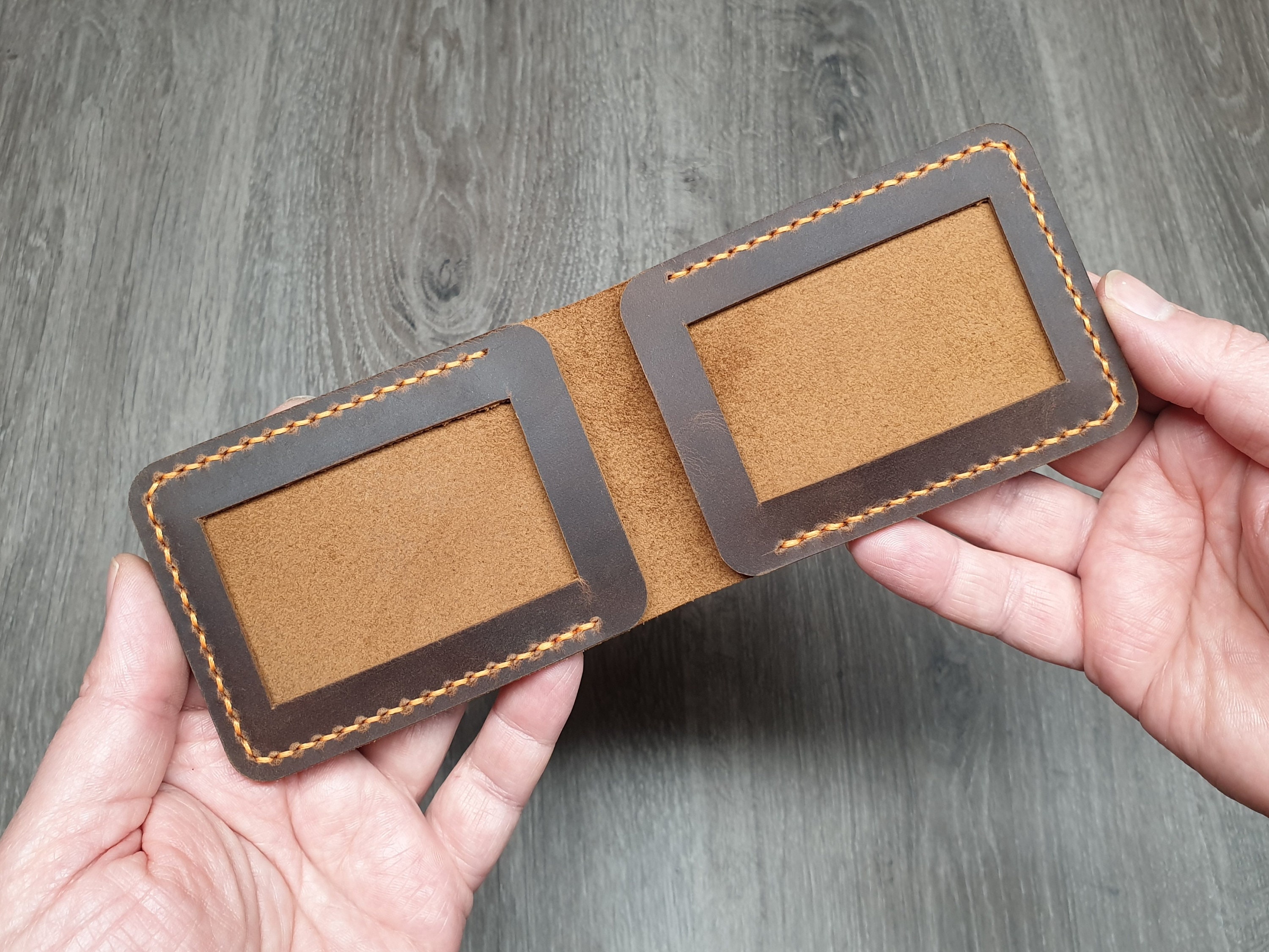 ID Card Wallet, Card Holder, Drivers License Wallet, Leather ID Wallet ...