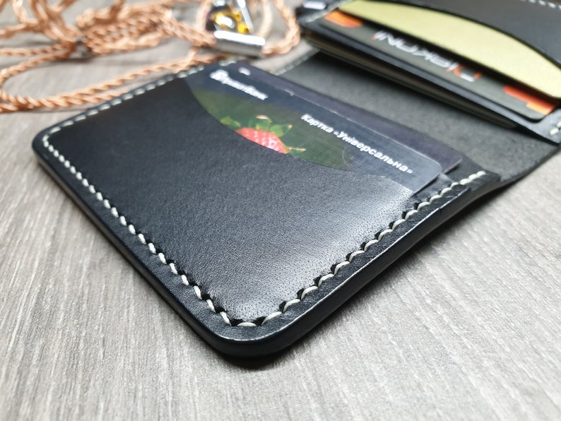 Leather Card Wallet Slim Leather Wallet Minimalist Wallet - Etsy