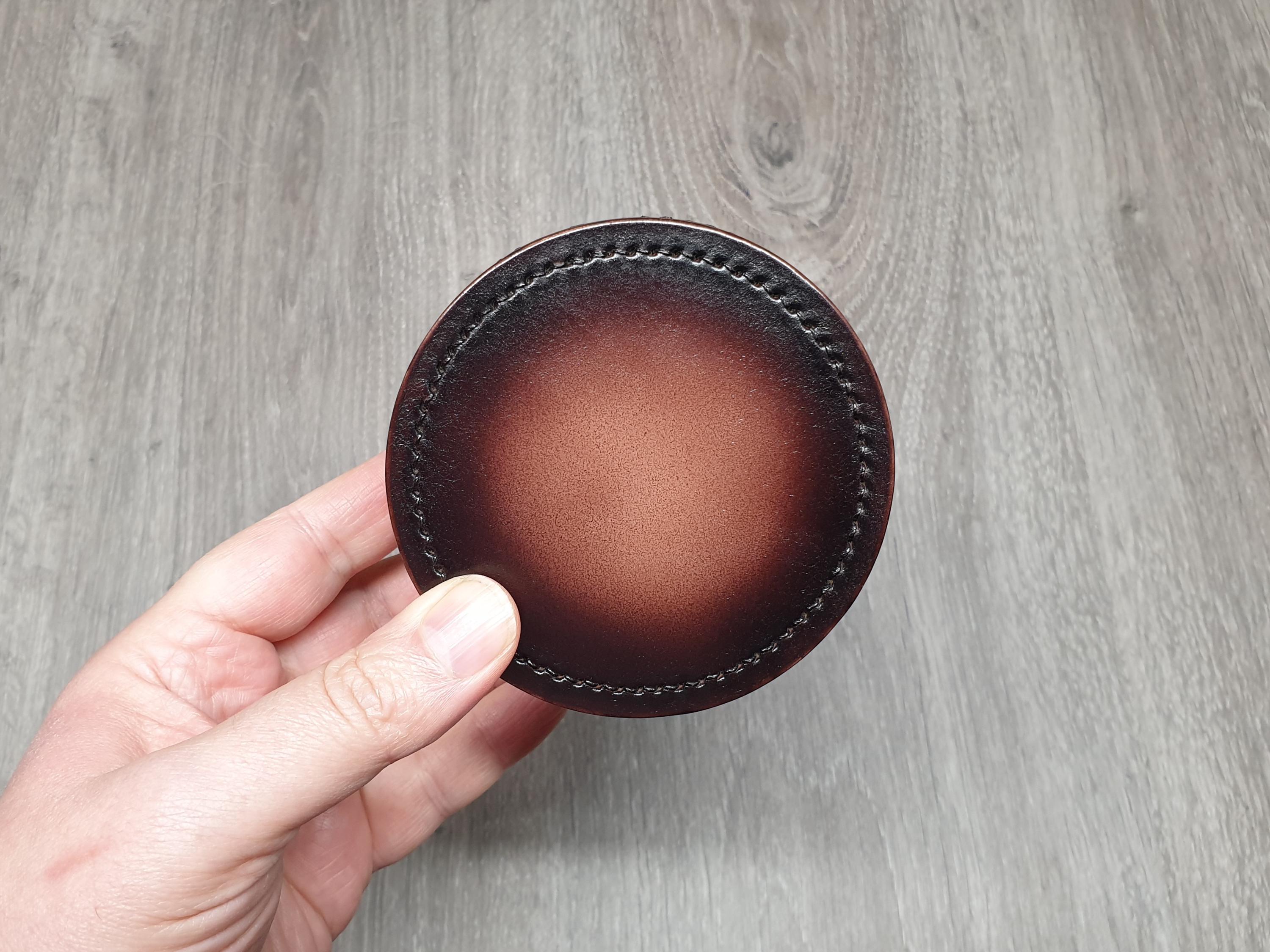 Round Leather Case, Round Leather Box, Round Jewelry Box, Headphones ...