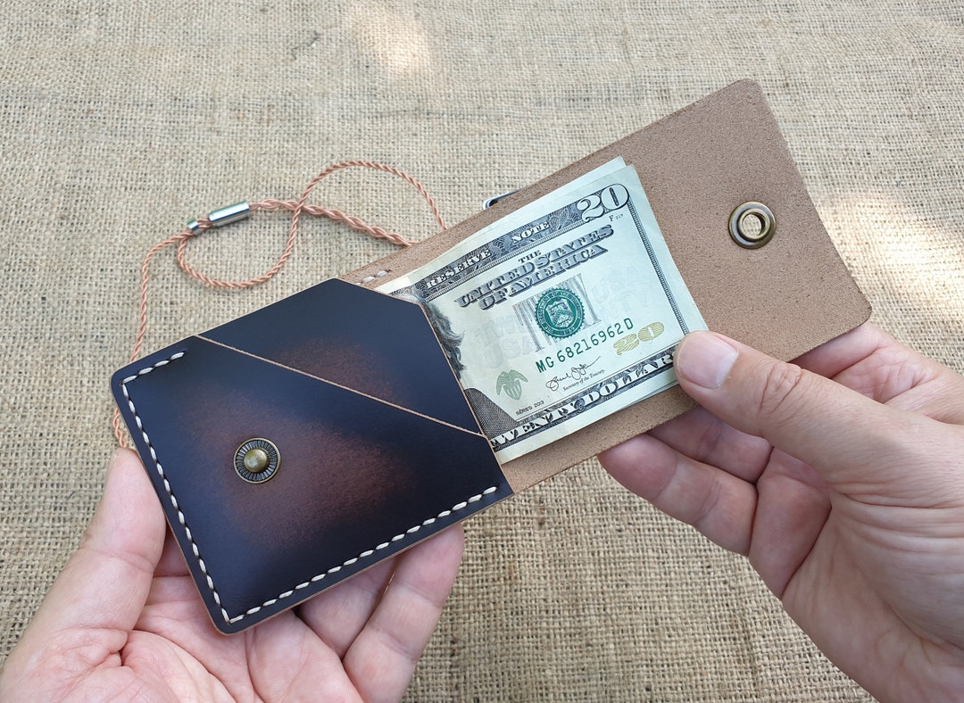 Brown Patina Minimalist Wallet, Hand Stitched, Mens Wallet, Women's ...