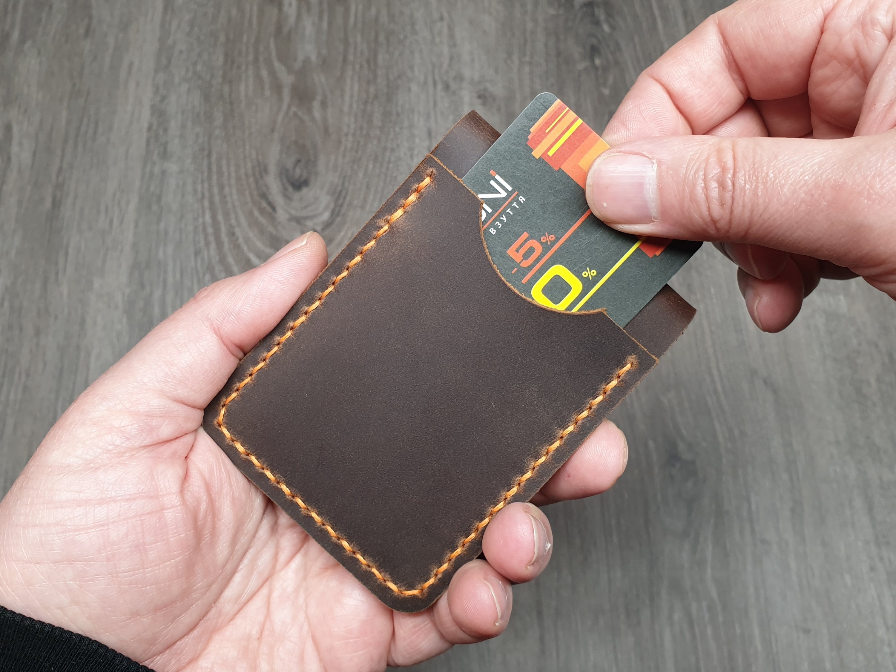 ID Card Wallet, Card Holder, Drivers License Wallet, Leather ID Wallet ...