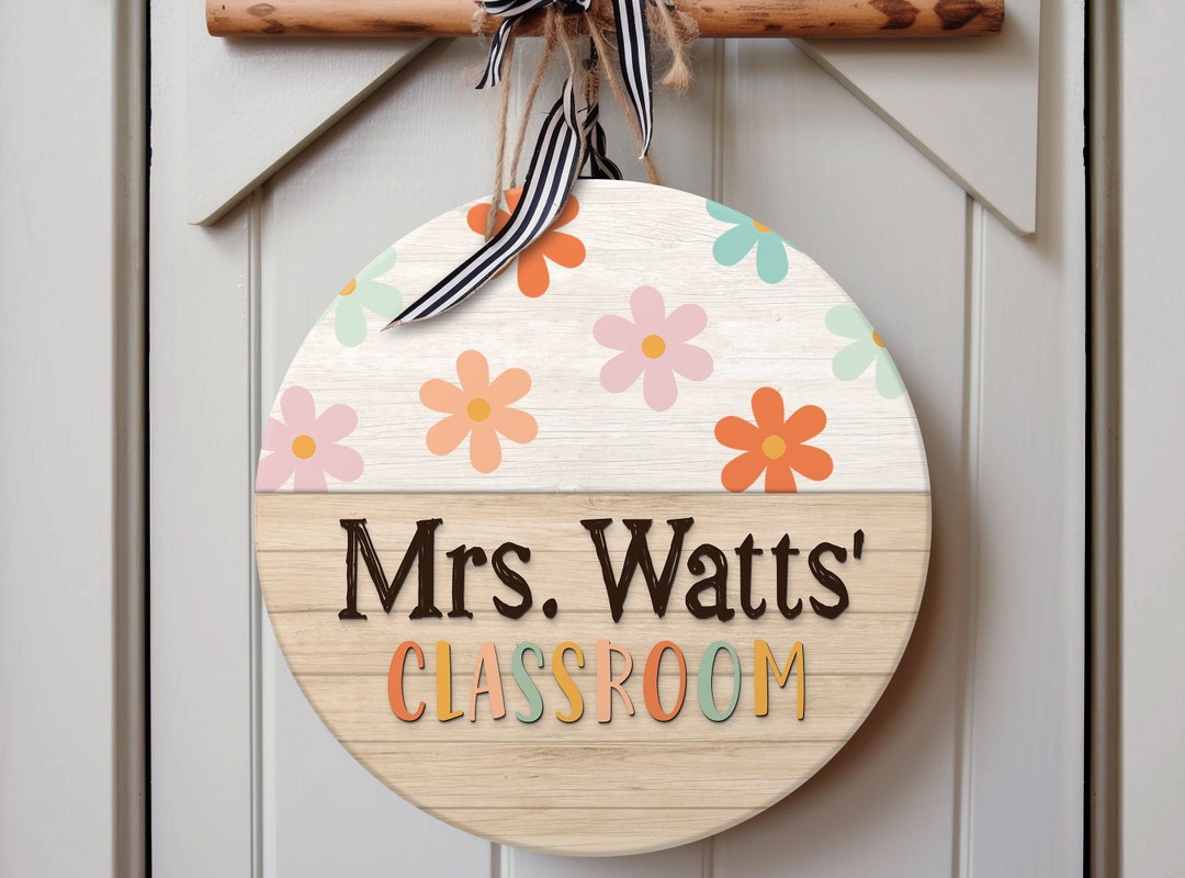 Teacher Name Sign Teacher Appreciation Gift Round Teacher - Etsy