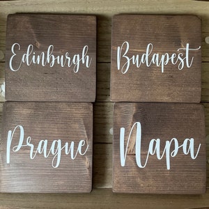 Personalised Wooden Wedding Table Names Freestanding Signs Wedding ...