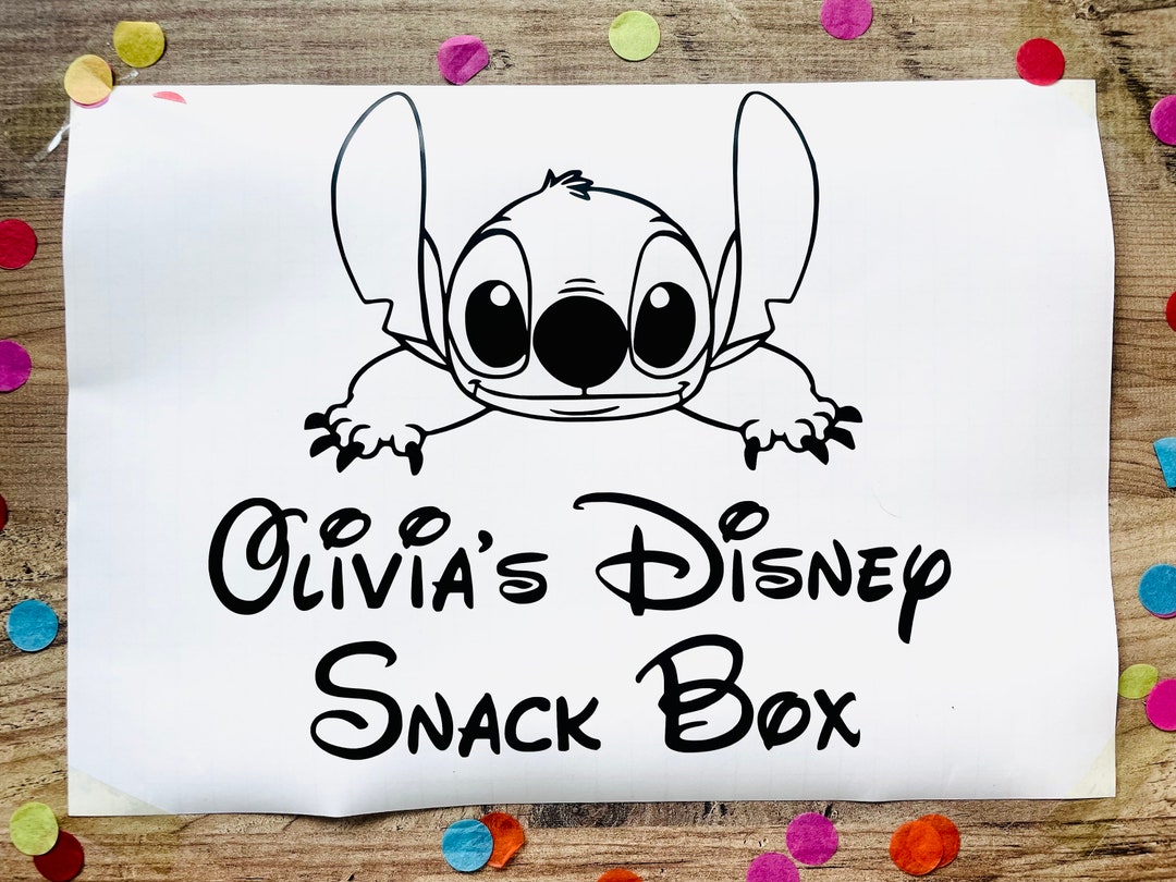 Personalised Stitch Snack Box Vinyl Sticker | Magical Vacation ...