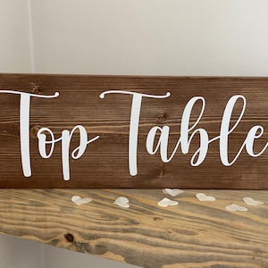 Wooden 'top Table' Wedding Sign Top Table - Etsy