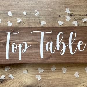 Wooden 'top Table' Wedding Sign Top Table - Etsy