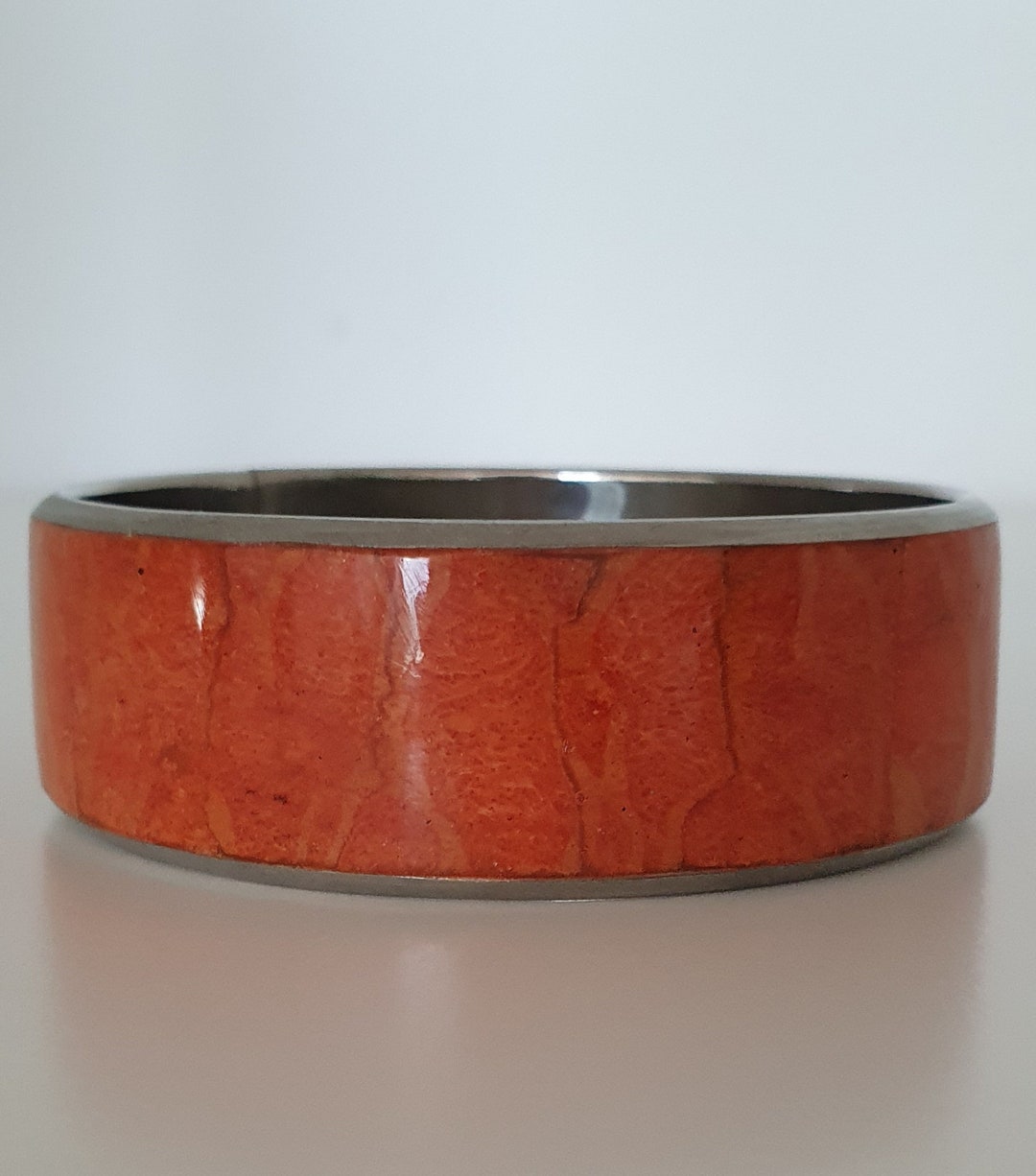 80s VINTAGE Bangle Metal Foam Coral Silver - Etsy