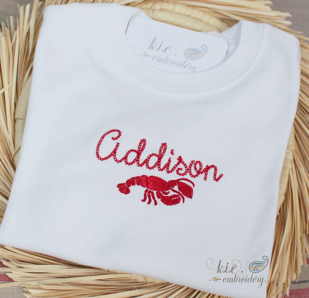 Embroidered Crawfish / Monogram / Personalized / Children / Baby ...