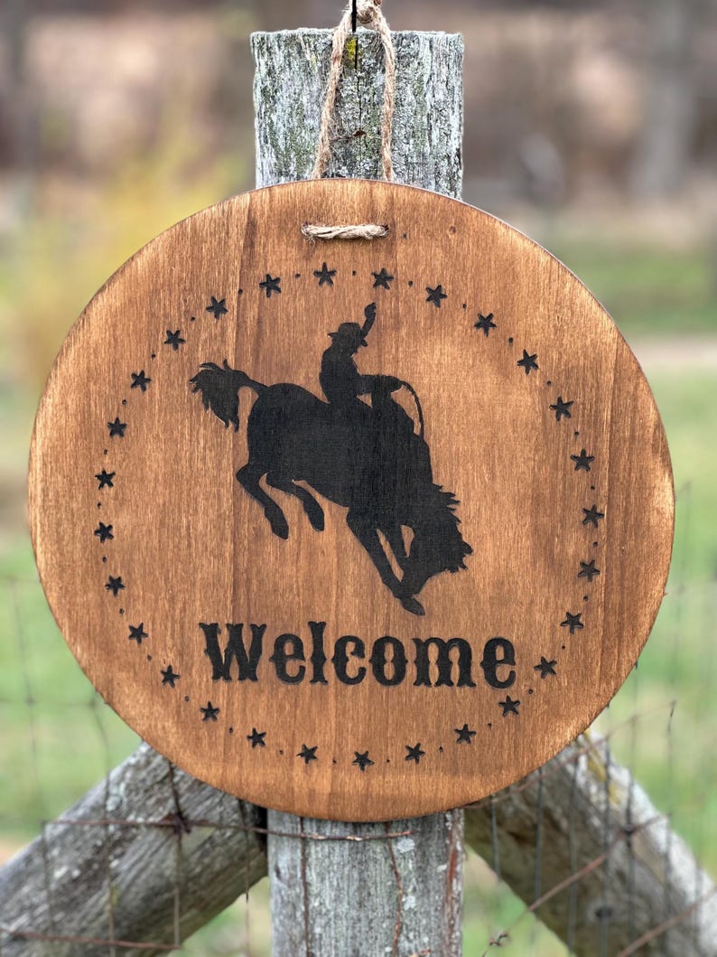 Rodeo Welcome Sign |engraved | Wood Round |western| Free Shipping - Etsy