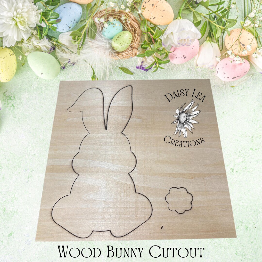 Wood Bunny Cutout | Laser Cut | Easter Blanks| Bunny Crafting Blanks ...