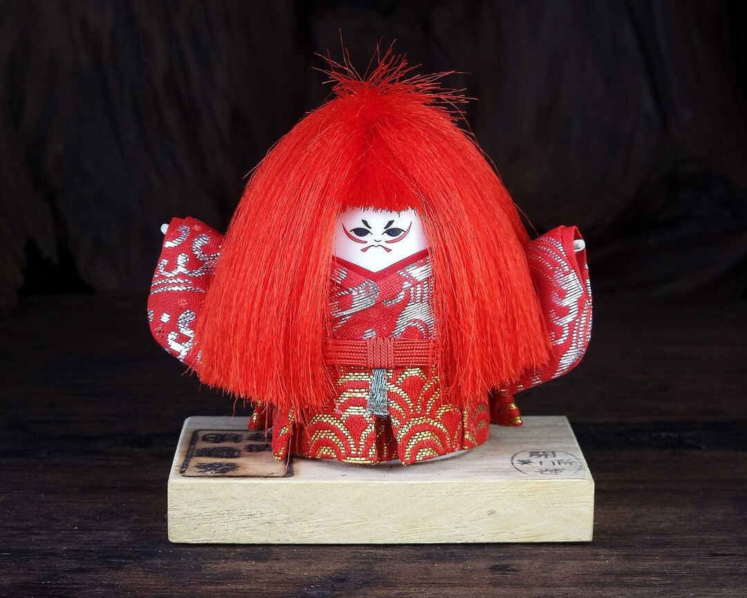 Japanese Vintage Miniature Doll - Kabuki Lion Dancer - Traditional ...