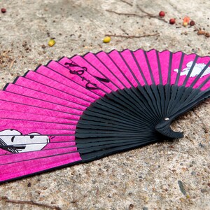 Japanese Vintage Folding Fan SENSU - Hand Fan Made of Silk and Bamboo ...