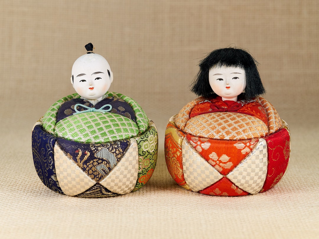 Japanese Vintage Kimekomi Dolls Pair – Traditional Japanese Handmade ...