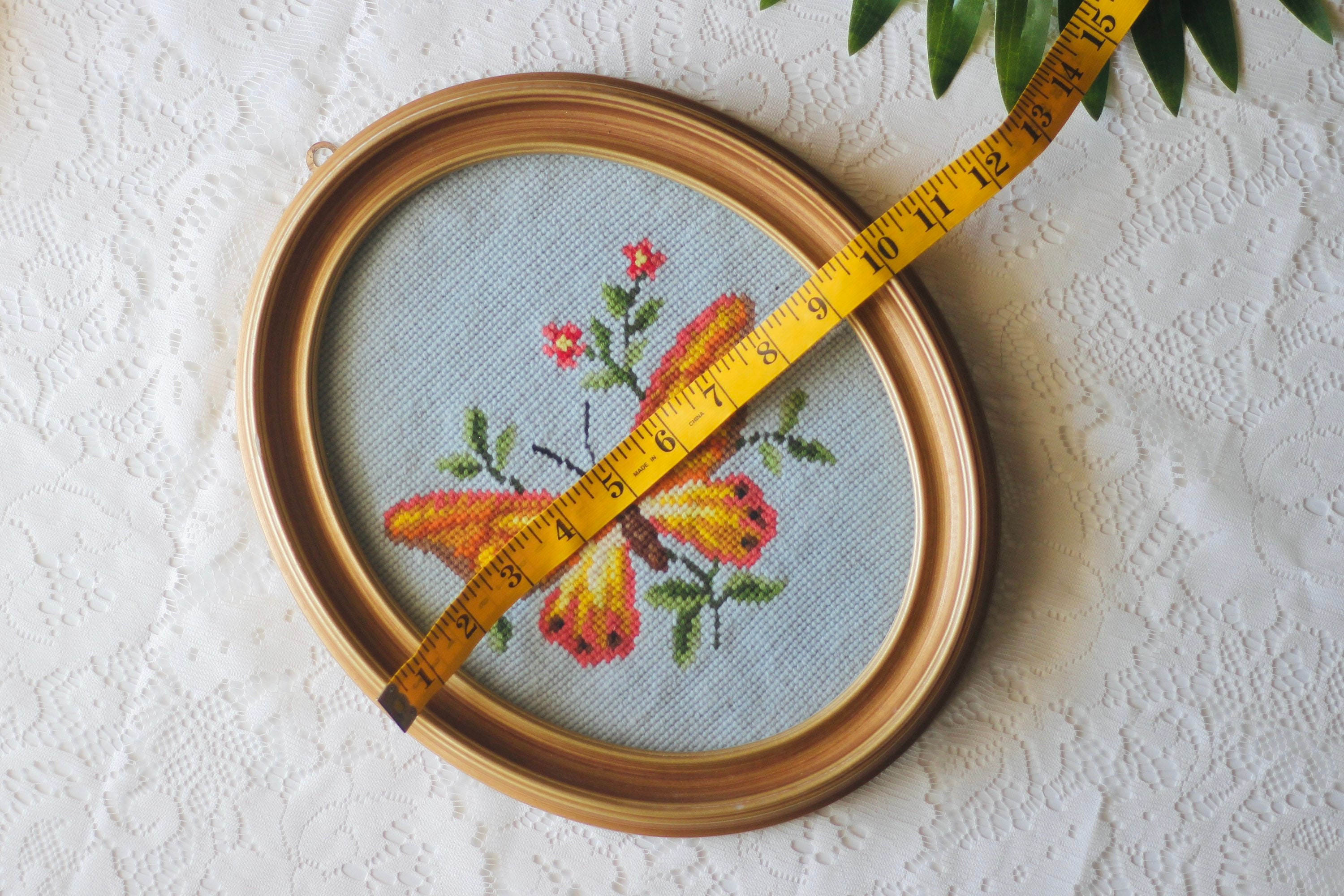 Retro Butterfly Needlepoint/Embroidery Fiber Arts Art & Collectibles ...