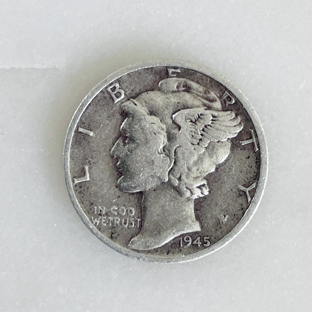 Ultra Rare 1945 Mercury Dime, 10 Cent, With Rare Doubling Error, Double ...