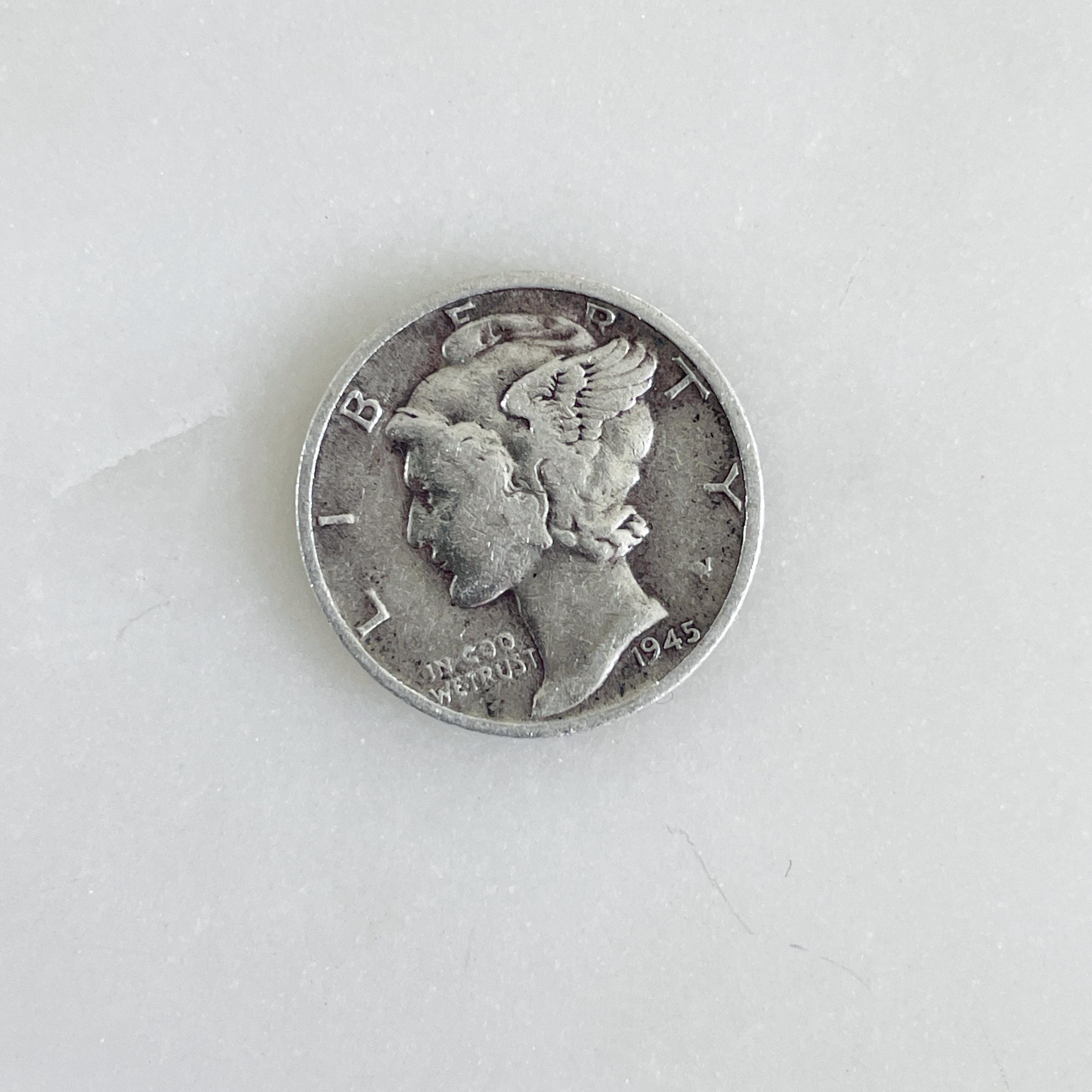 Ultra Rare 1945 Mercury Dime, 10 Cent, With Rare Doubling Error, Double ...