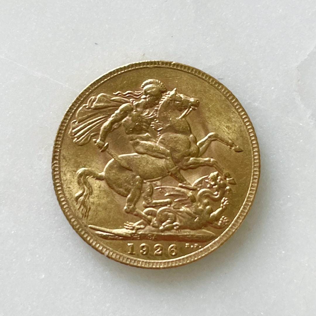 1926 Gold Coin, Sovereign George V, King George V, St George Dragon ...