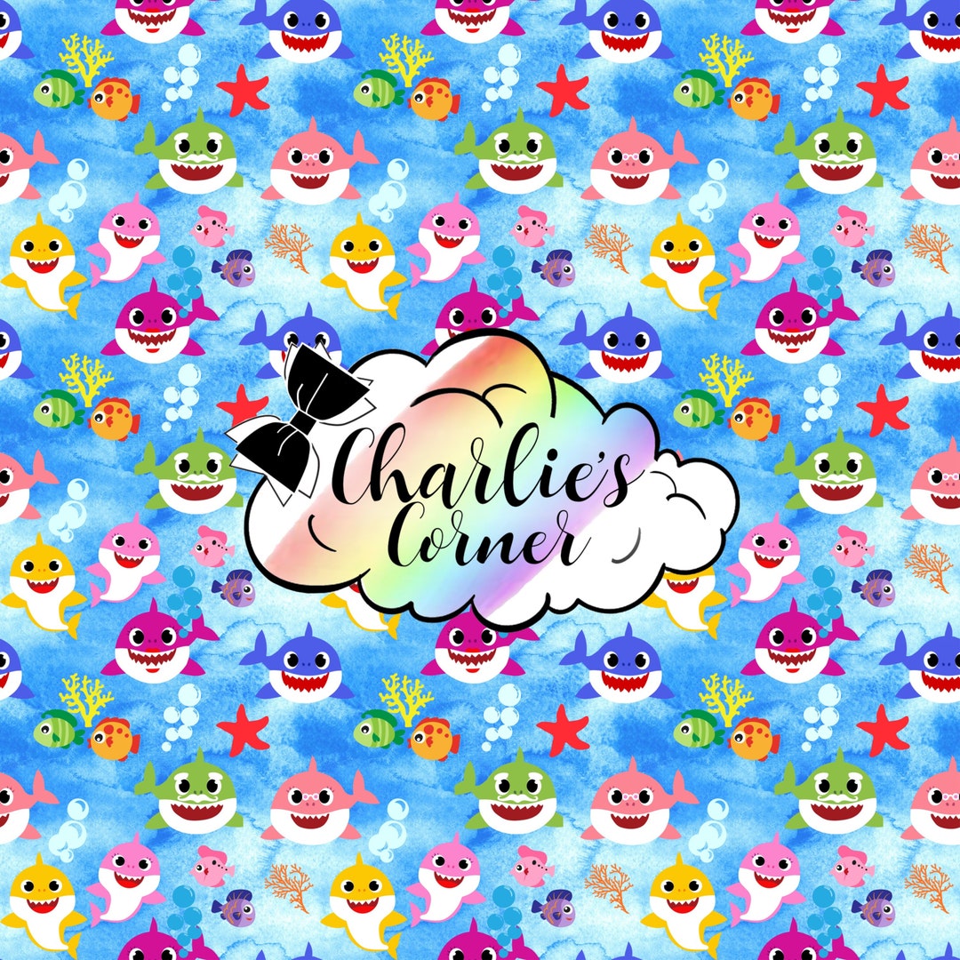 Shark Song Seamless, Sharks, Ocean, Fish, Digital Paper, File for ...