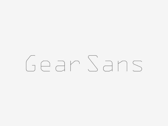 Gear Sans Single-stroke Font .oft .ttf Designed for | Etsy