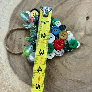 Button Ornament Vintage Repurposed Buttons Hanging Decor Folk Heart ...