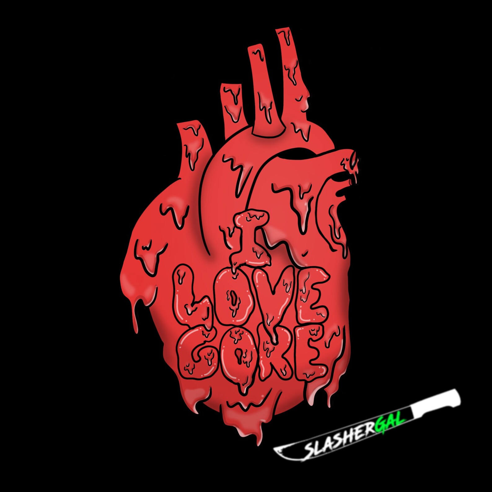 I love Gore Print Bloody Heart Matte Print Glossy | Etsy