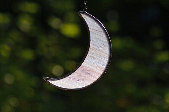 Mond Suncatcher Glas Lavendel Tiffany Fensterbild Moon - Etsy.de