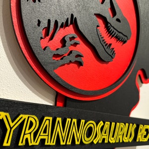 Jurassic Park Woodcut Home Decor Wall Art Sign for Fans of Jurassic ...
