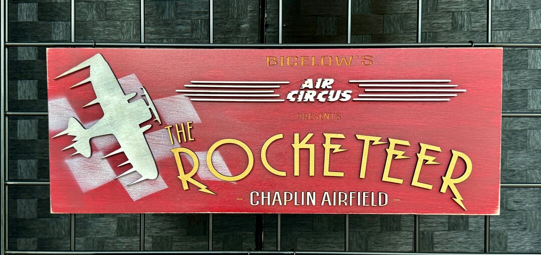 Rocketeer Wall Art Bigelow's Air Circus Wood Sign Movie Decor Cliff ...