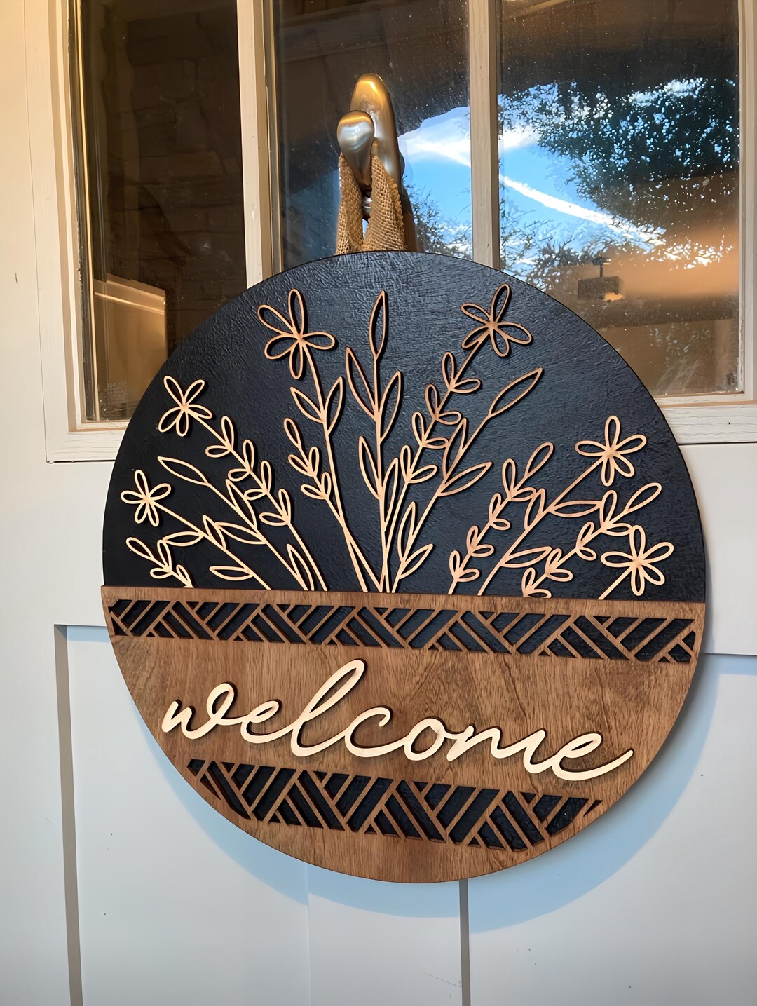 Welcome Door Hanger Sign - Etsy