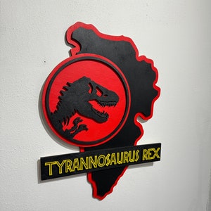 Jurassic Park Woodcut Home Decor Wall Art Sign for Fans of Jurassic ...
