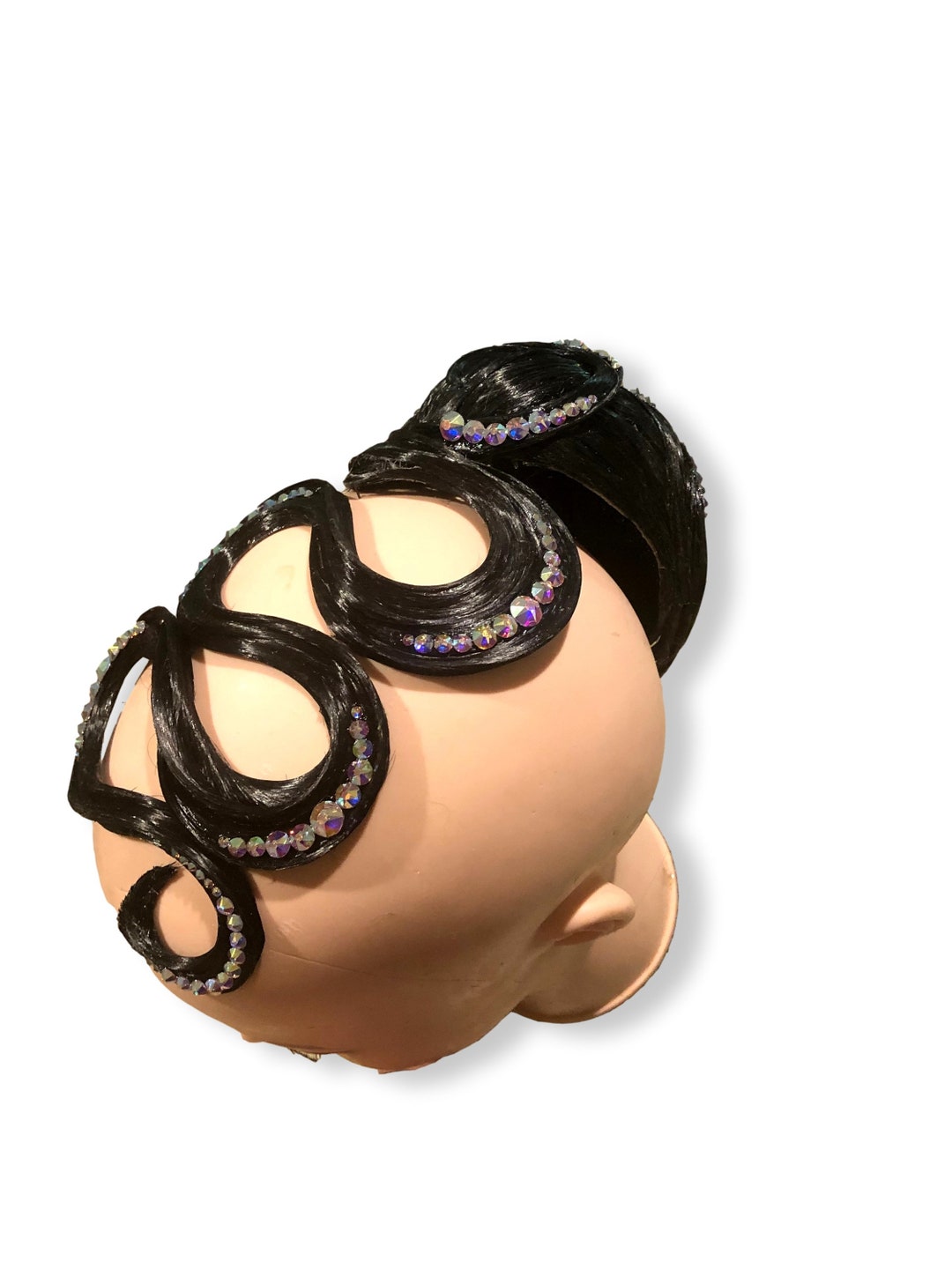 Ballroom Dance Chignon | Swarovski Crystal Competition Hairstyle - Etsy