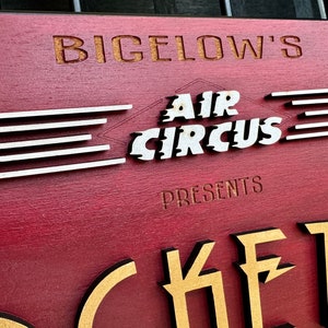 Rocketeer Wall Art Bigelow's Air Circus Wood Sign Movie Decor Cliff ...