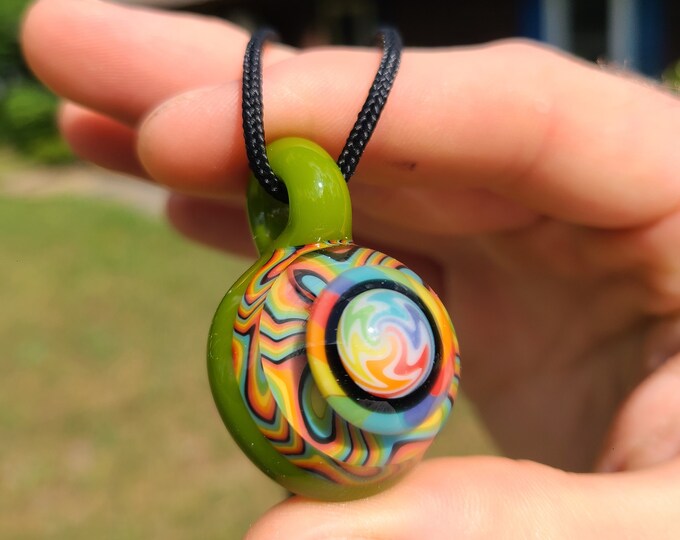 Double Dimension Rainbow Portal Glass Pendant - Etsy