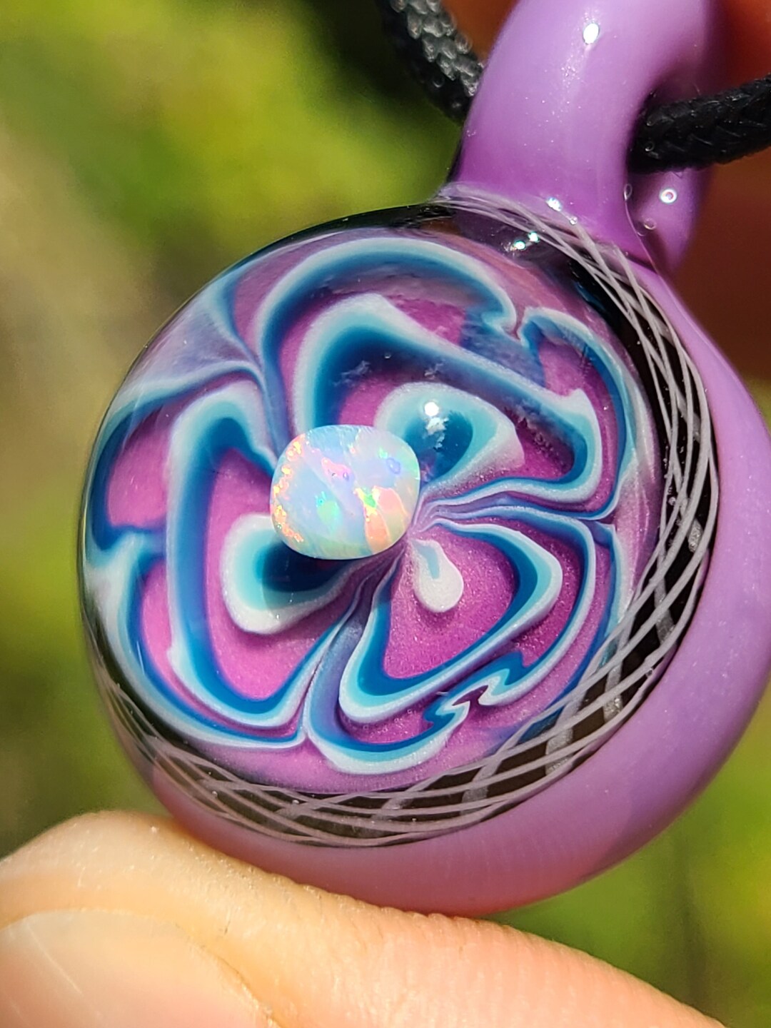 Purple Opal 3D Portal Glass Pendant - Etsy