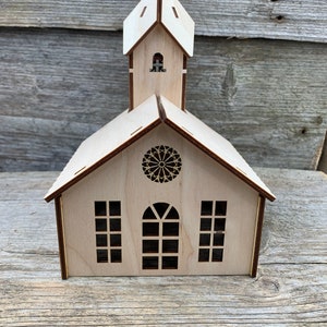Wooden Church 3d,miniature Church, Self Assembly , for Crafts ...