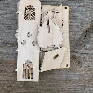 Wooden Church 3d,miniature Church, Self Assembly , for Crafts ...