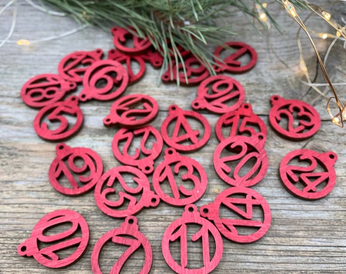DIY Christmas Advent Calendar Red Printable Numbers 1 25, Digital ...