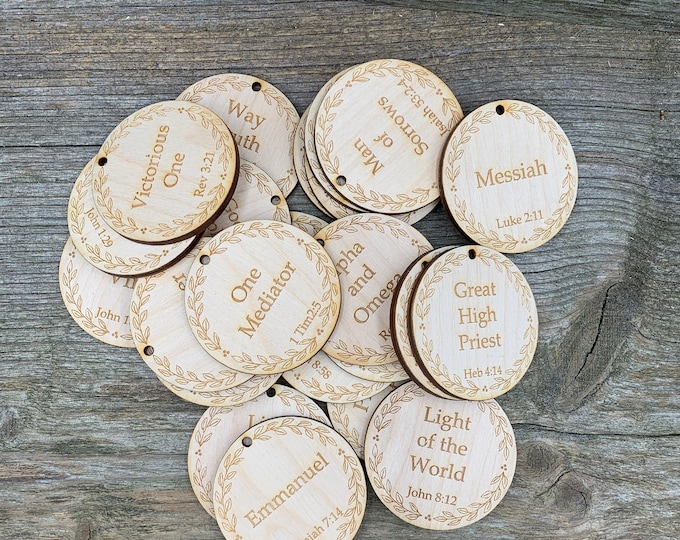 Names of God Wooden Tags Name of Christ, Christmas Easter Ornaments ...