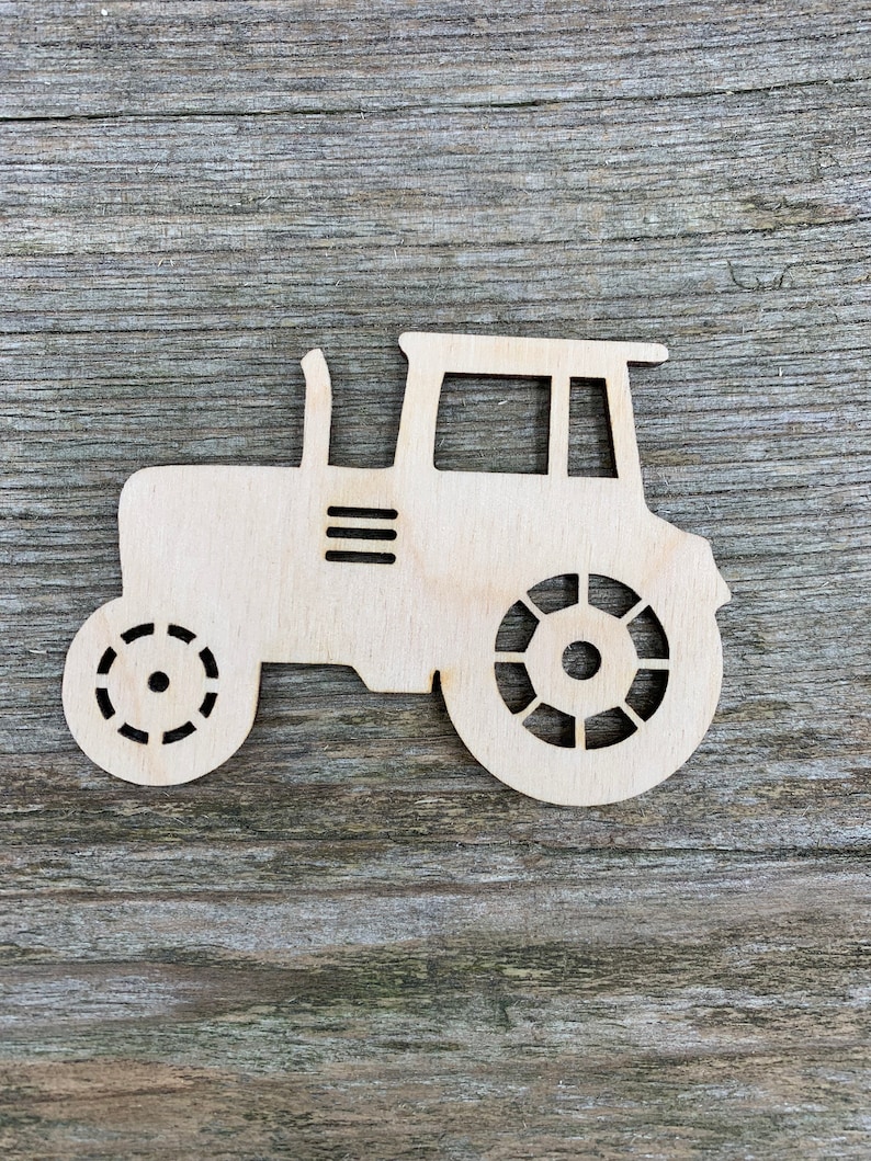 Wooden Tractor Shape, Farm Tractor, Various Sizes, for Crafts ...