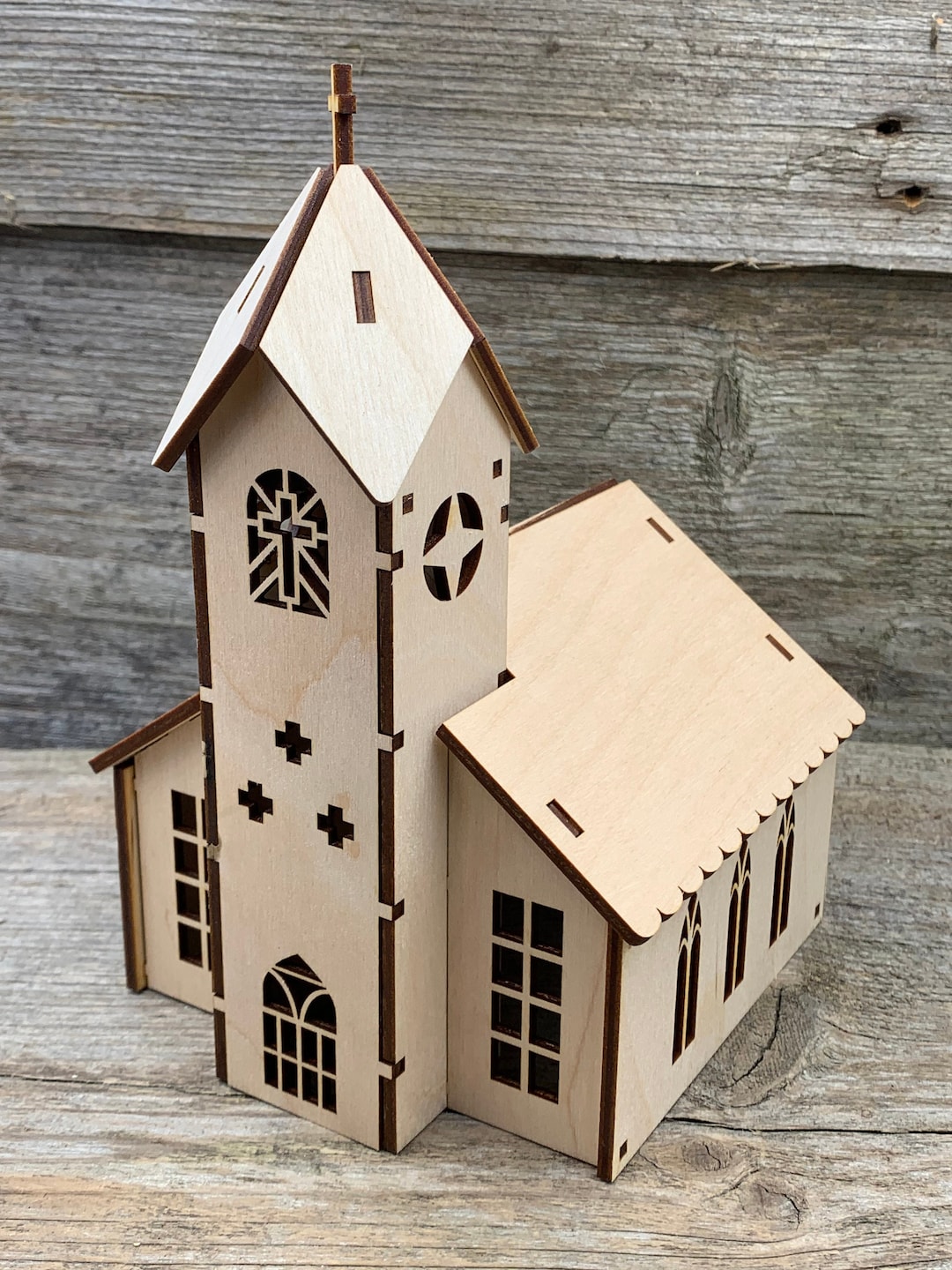 Wooden Church 3d,miniature Church, Self Assembly , for Crafts ...