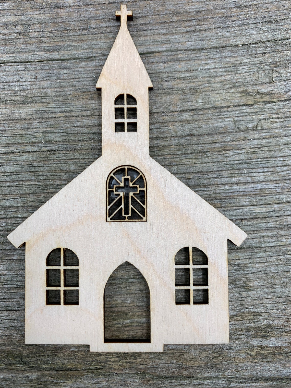 Wooden Church Shape, Various Sizes, for Crafts , Decoration, Natural ...
