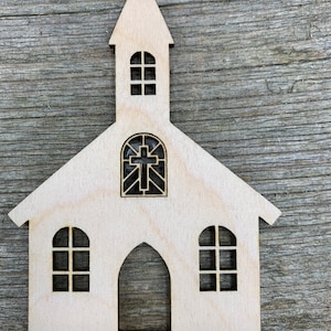 Wooden Church Shape, Various Sizes, for Crafts , Decoration, Natural ...