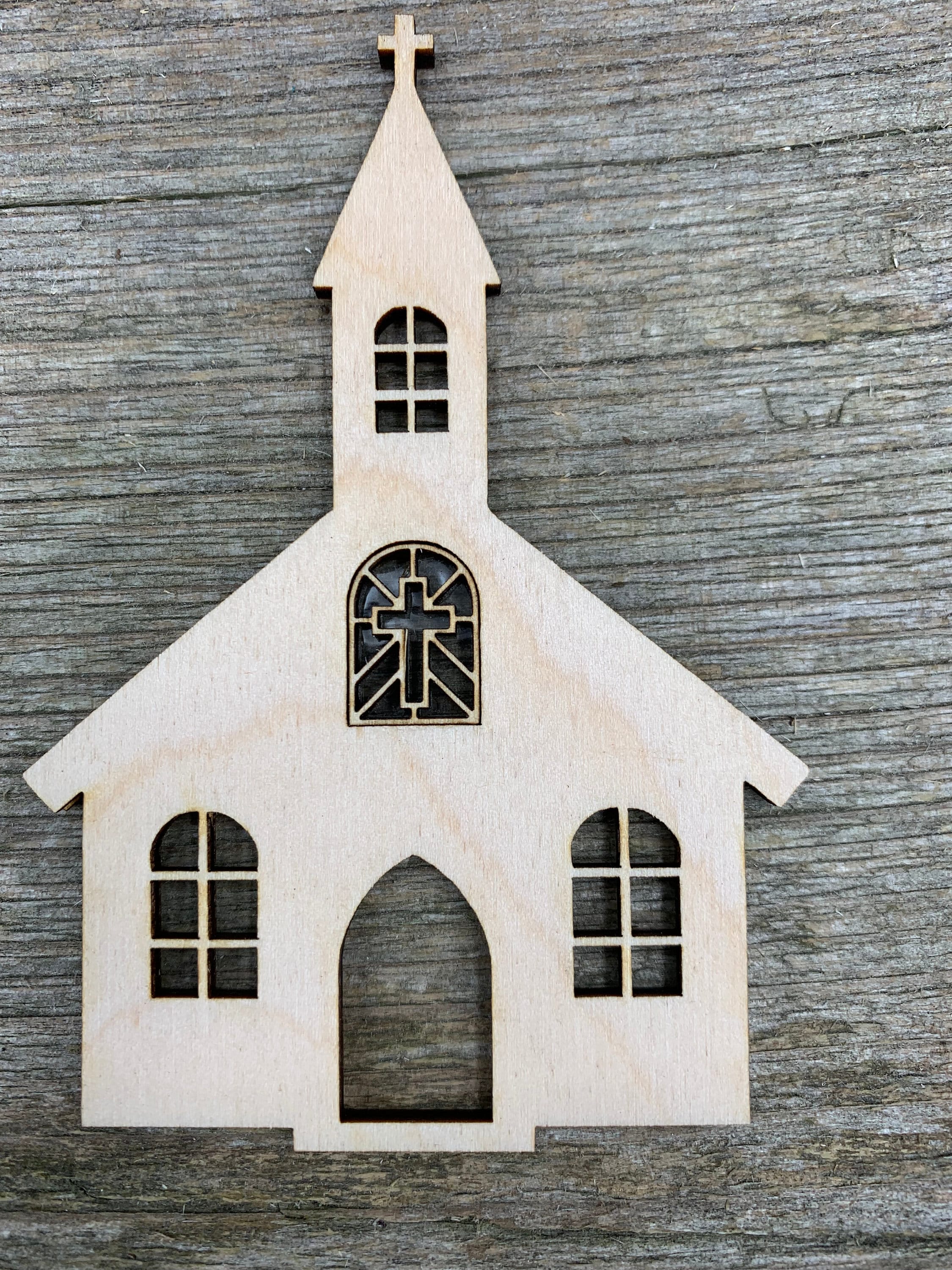 Wooden Church Shape, Various Sizes, for Crafts , Decoration, Natural ...