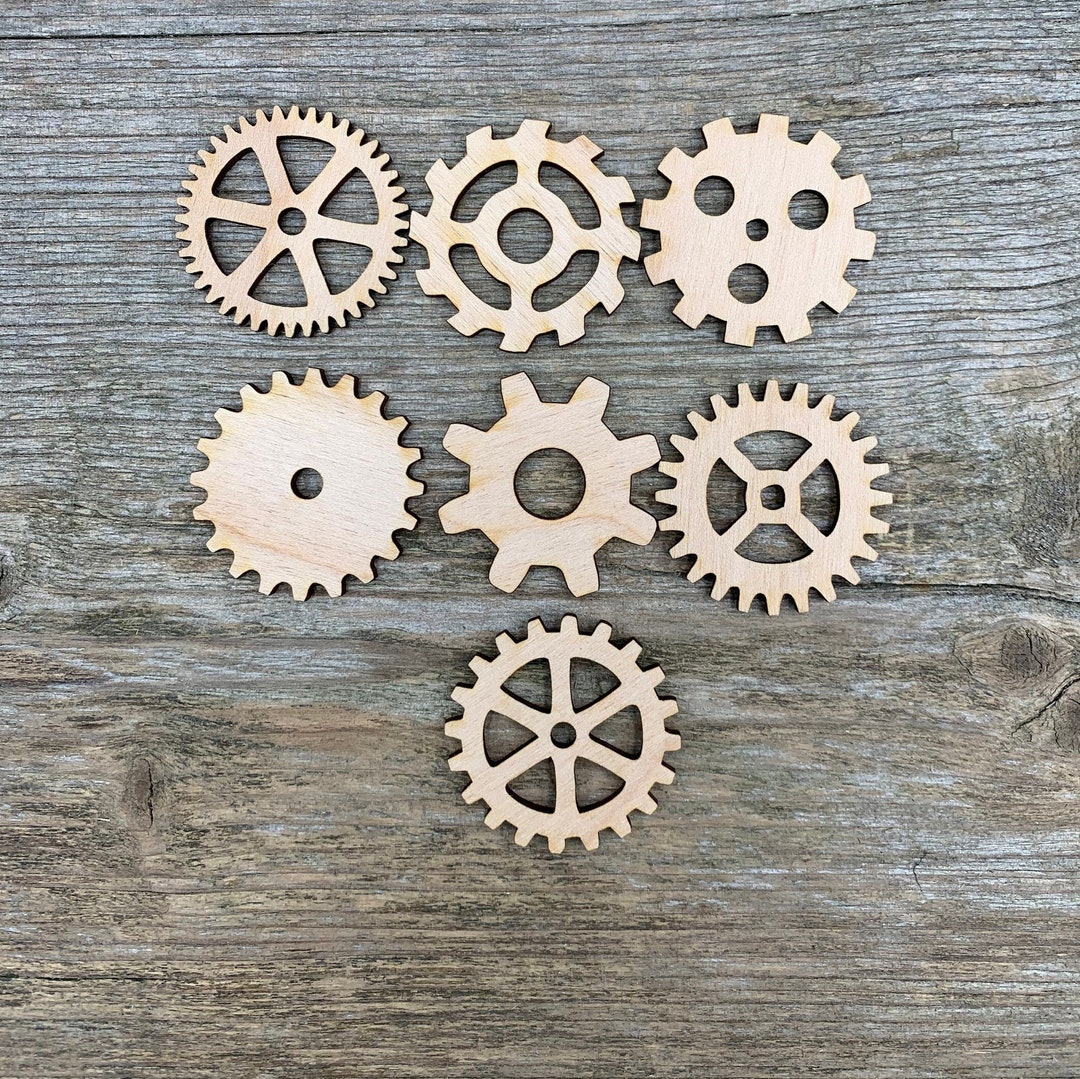 Wooden Gear Shape, Various Sizes, for Crafts , Decoration, Natural Wood ...