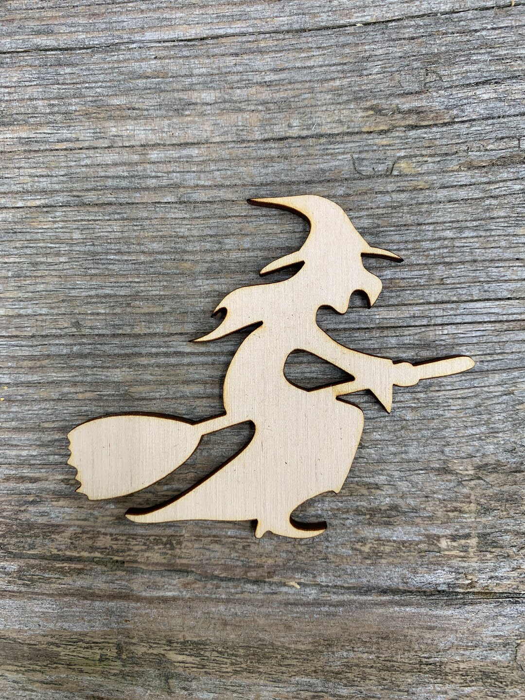 Wooden Witch Shape, Halloween, Witch on Broom, Various Sizes, for ...