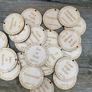 Names of God Wooden Tags Name of Christ, Christmas Easter Ornaments ...