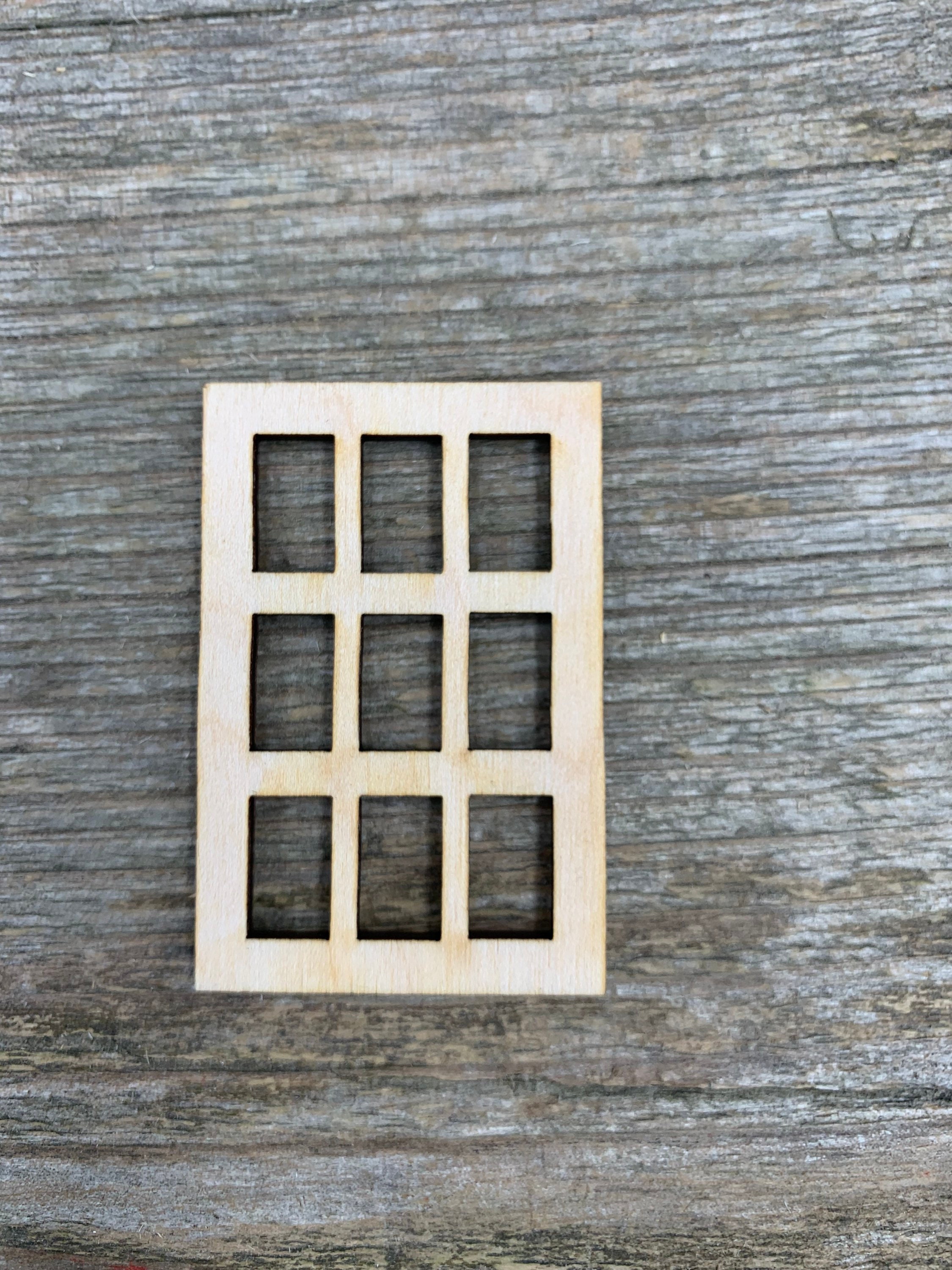Wooden Window, 9 Pane Window, Elf Door Window, Window Frame, Doll House ...
